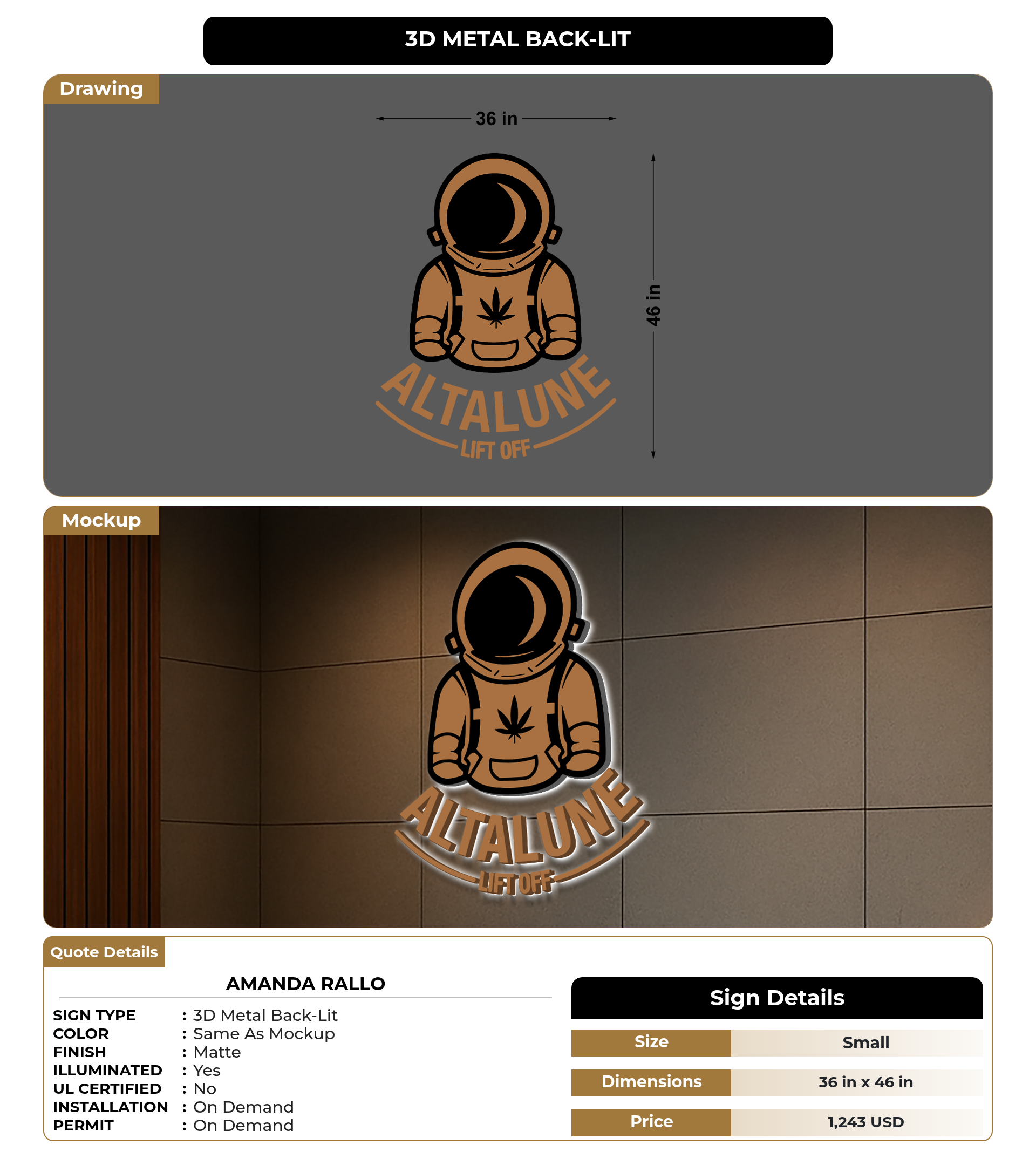 CUSTOM MOCKUP SIGN FOR Amanda Rallo – Signize