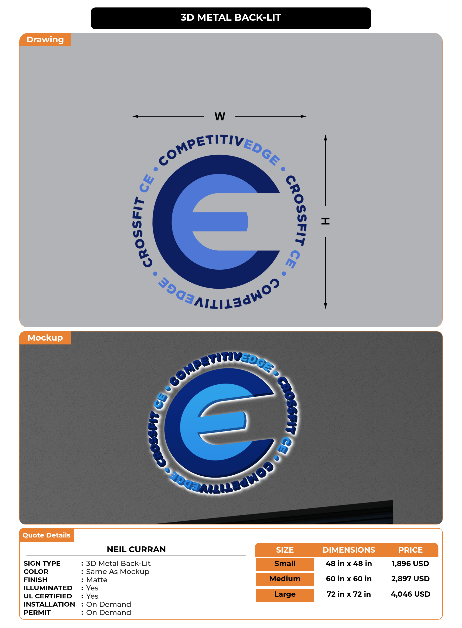 CUSTOM MOCKUP SIGN FOR Neil Curran – Signize