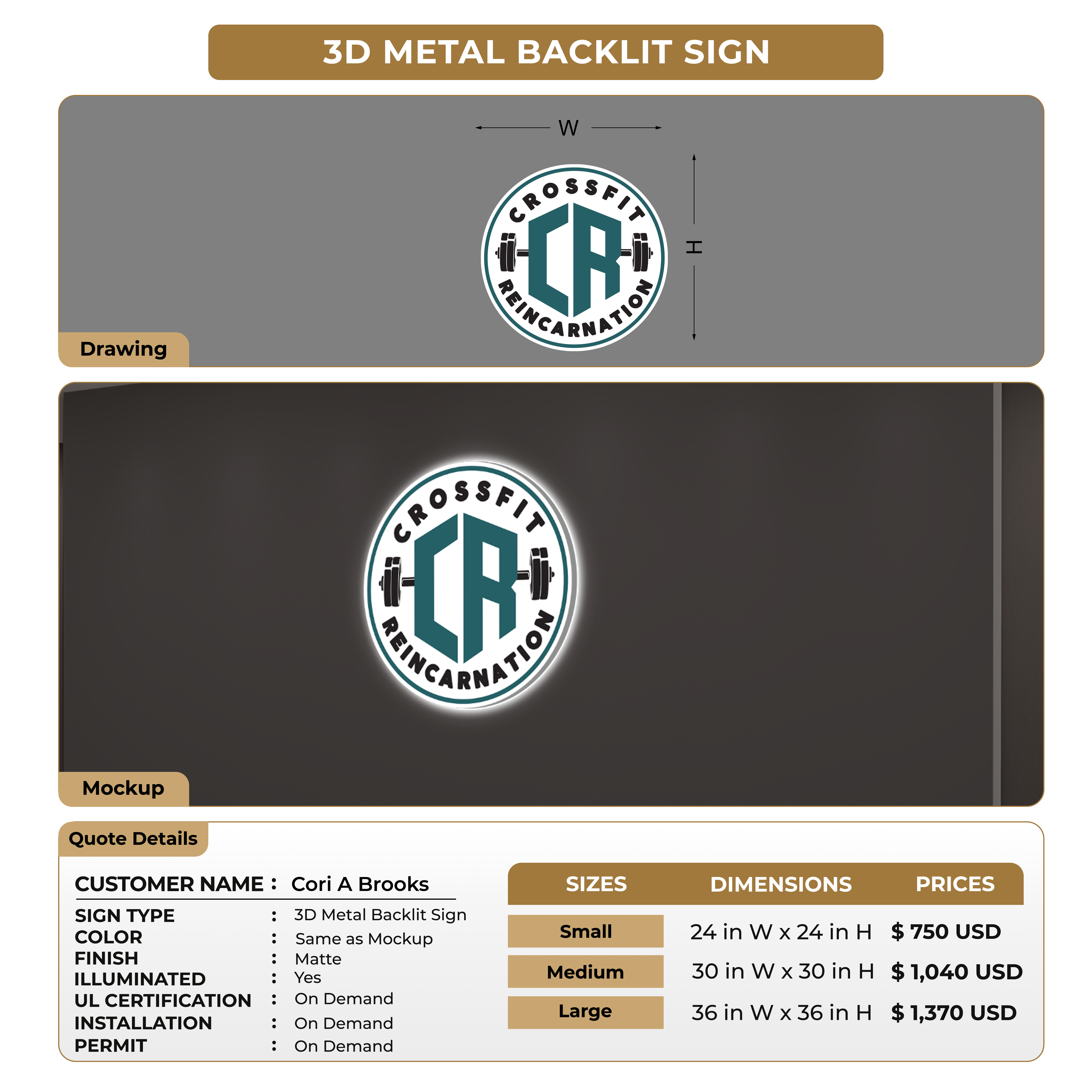Custom Signs For Cori A Brooks – Signize