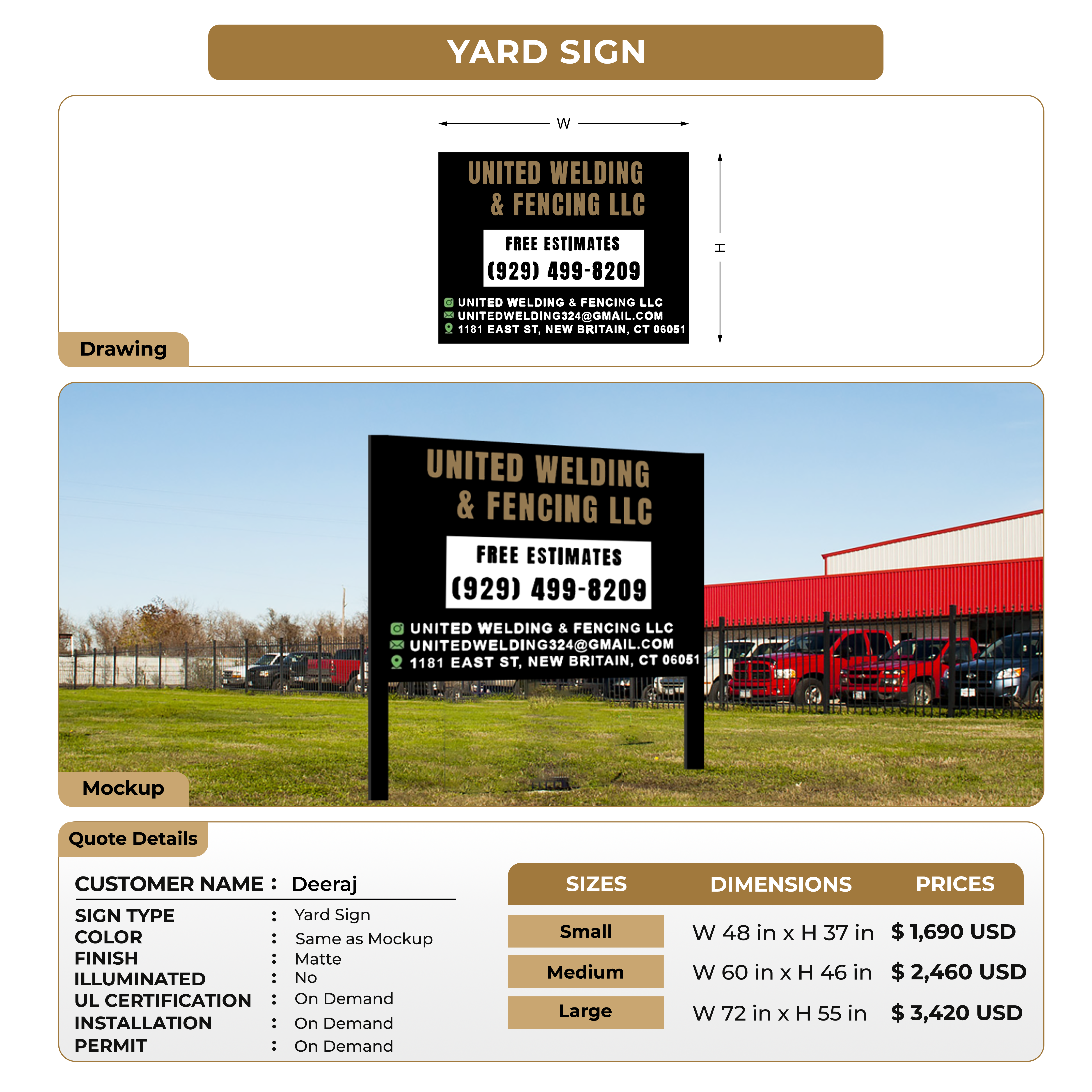 Yard Sign For Deeraj – Signize