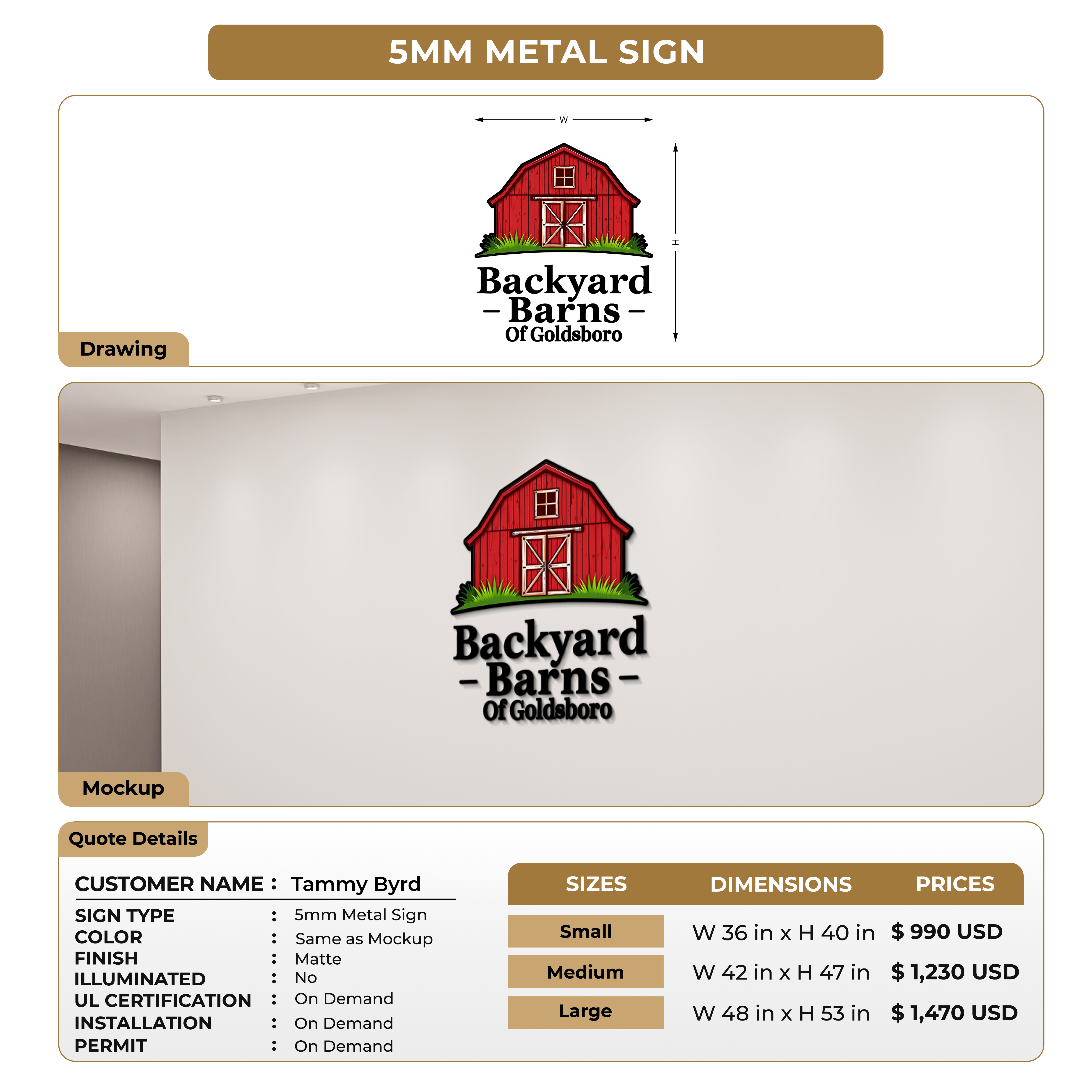 Custom Signs For Tammy Byrd – Signize