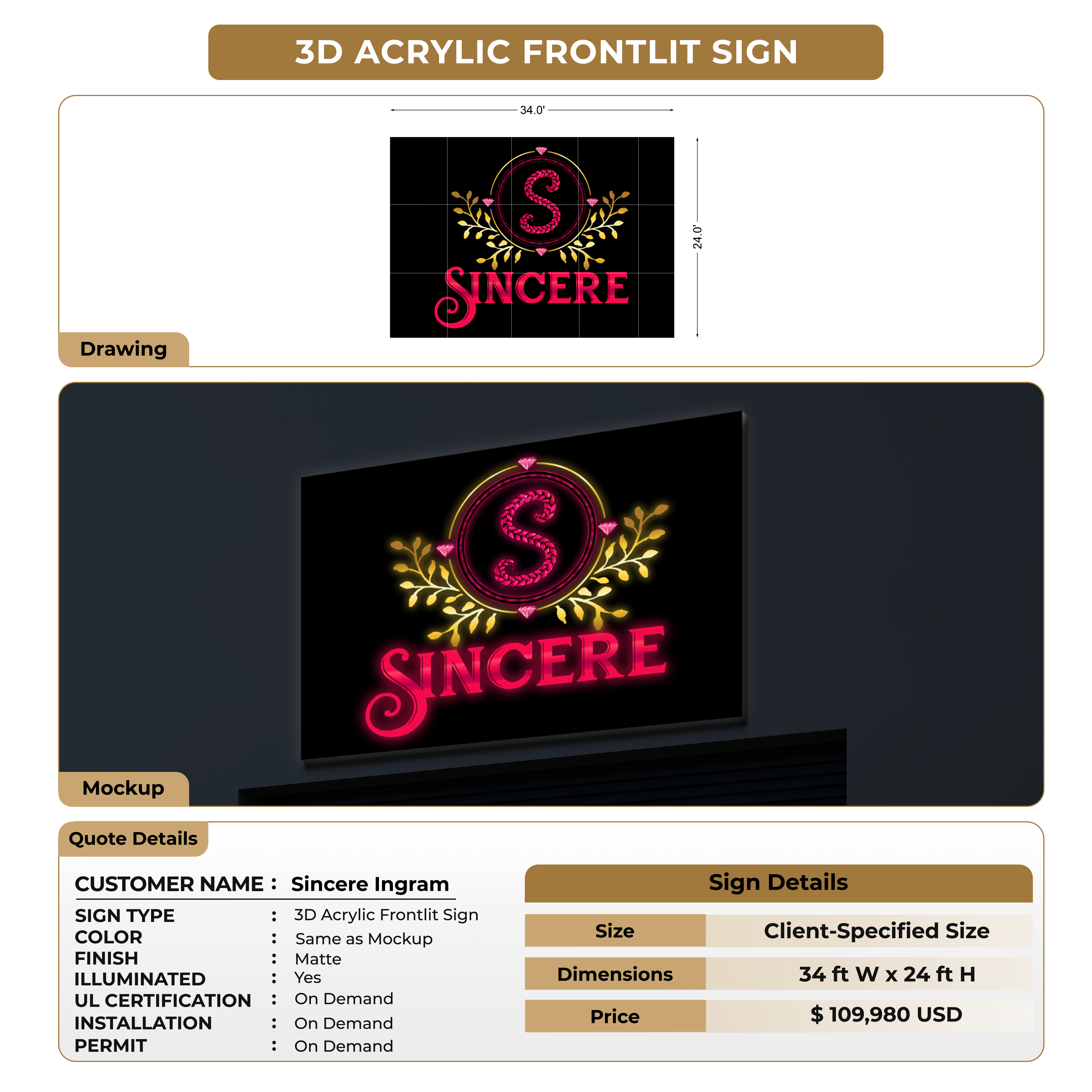 Custom Signs For Sincere Ingram – Signize